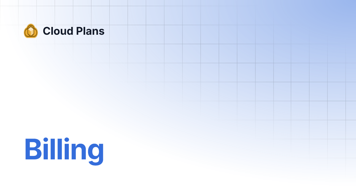 Billing | Cloud Plans